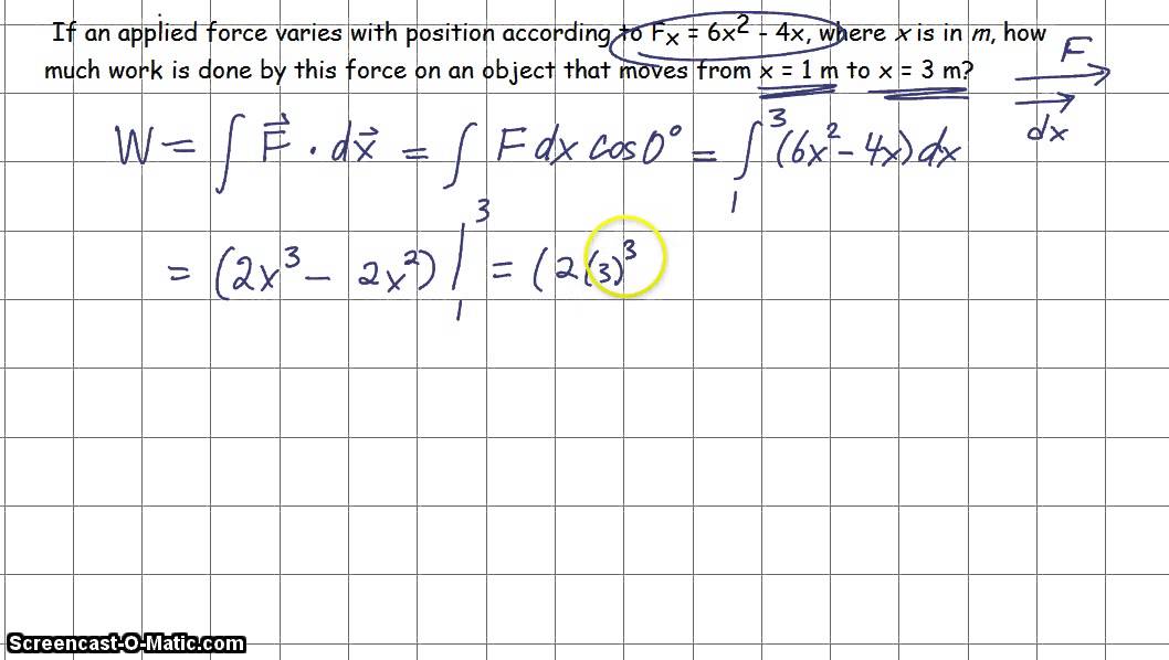 Work by a Variable Force - YouTube