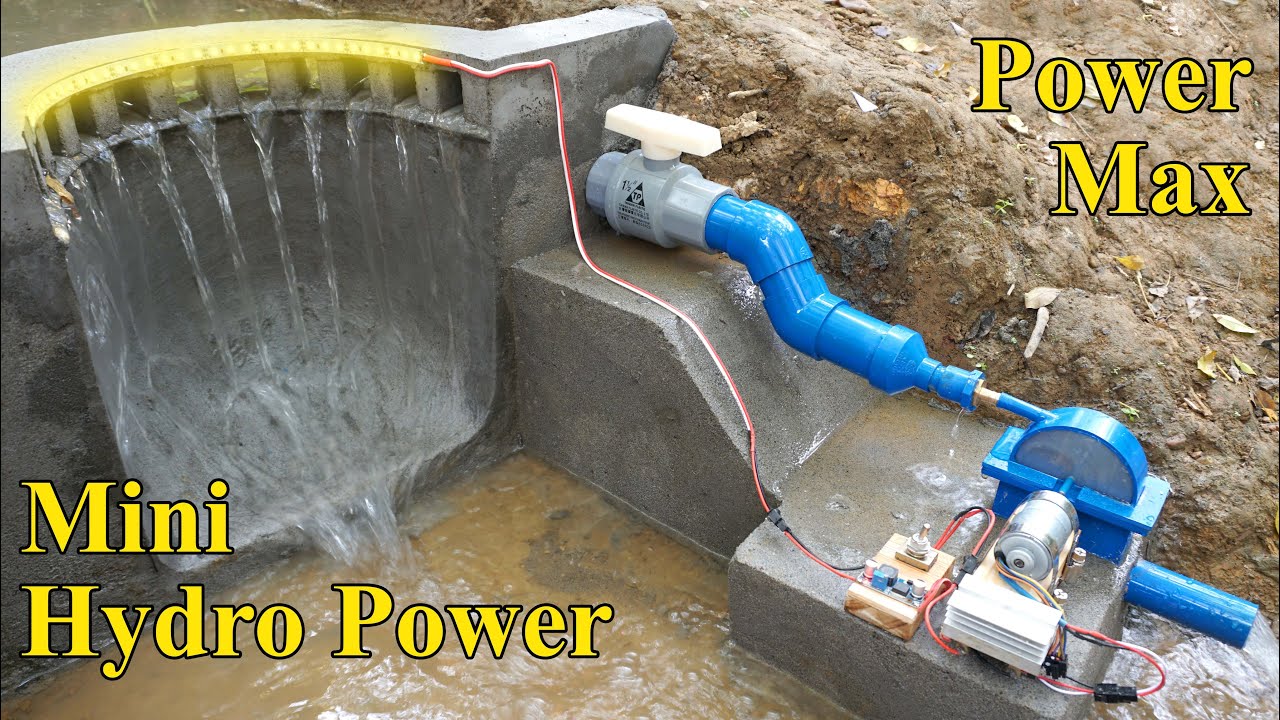 Mini hydroelectric spillway construction. Mini science project - YouTube