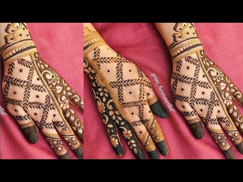 latest check pattern mehndi design for beginners | easy bridal mehndi ...