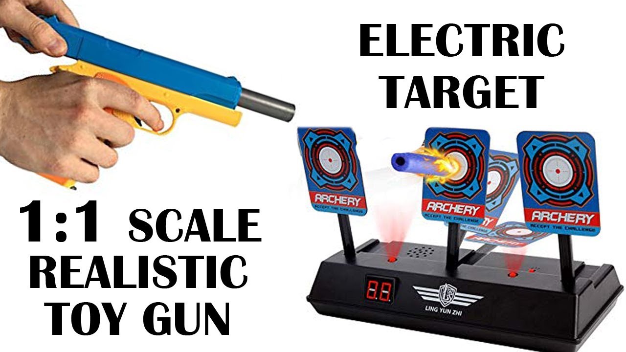UNBOXING - Electric Target + 1:1 Scale Realistic Toy gun - YouTube