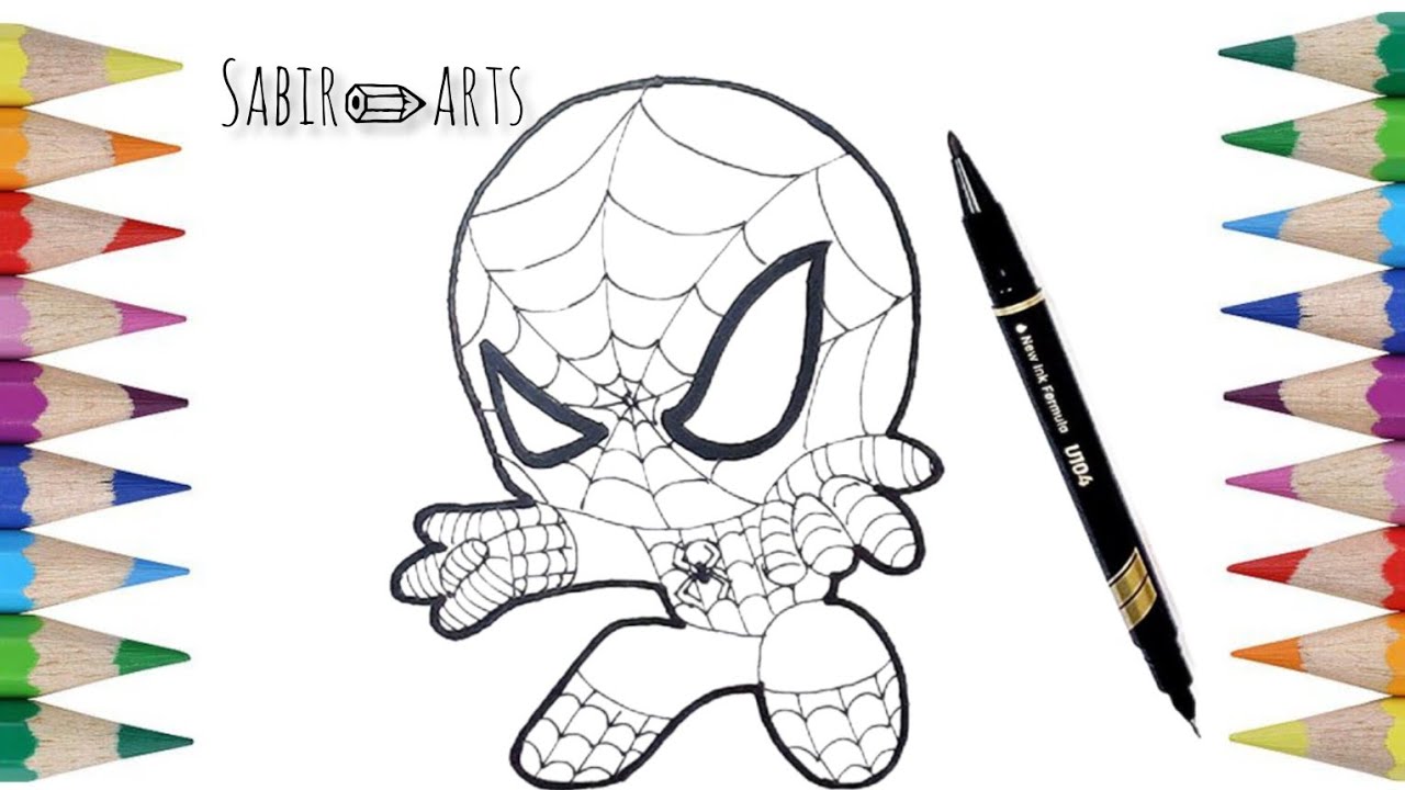 How to Draw Spider Man for kids |Step by Step Tutorial |The Avengers ...