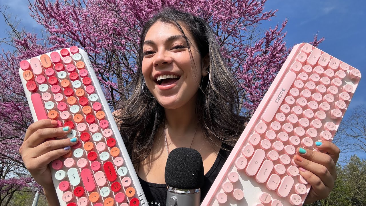 ASMR KEYBOARD TAPPING OUTSIDE🩷 - YouTube