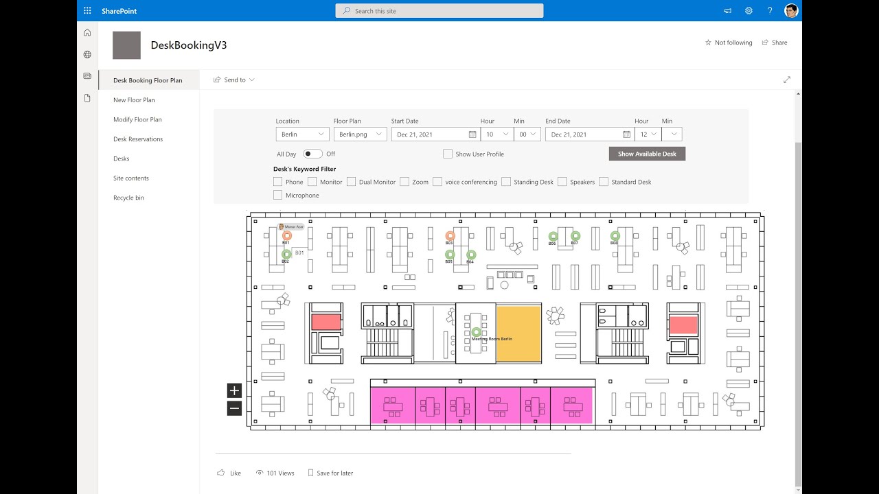 Room Manager Desk Booking Floorplan - YouTube