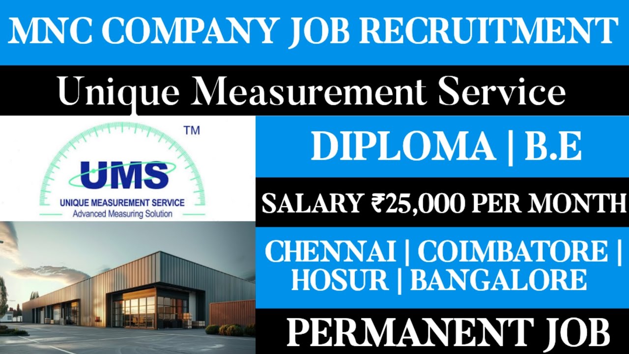Unique Measurement Service - Ums Company Job Vacancy||Onroll Job ...