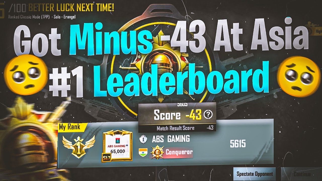 🇮🇳 I Got Minus -43 At Asia #1 Solo Conqueror 😭- iPhoneXR,11,11Pro ...