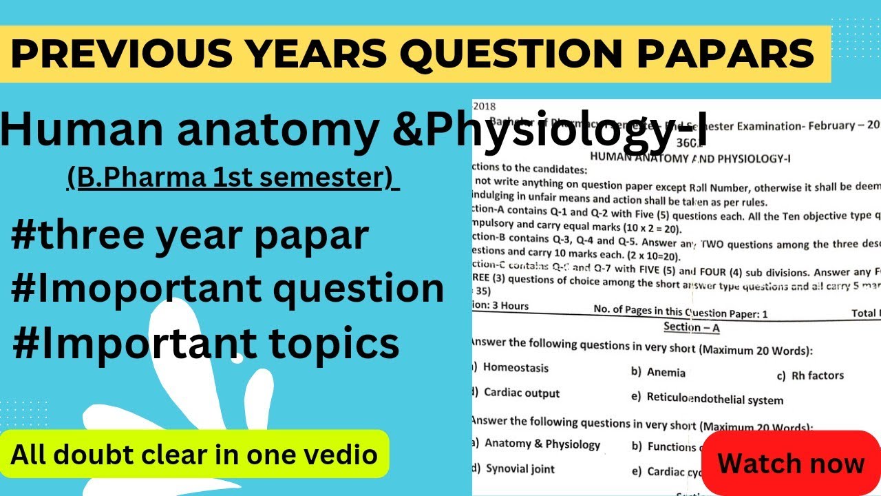 Human anatomy&Physiology-I, Previous years question papar, Clear all ...