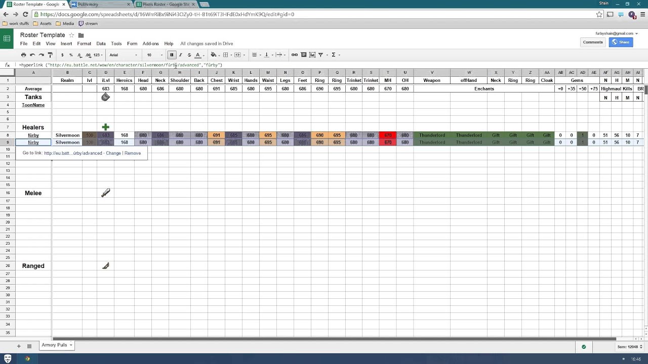 [GaB] WoW Self Updating Team Roster. - YouTube