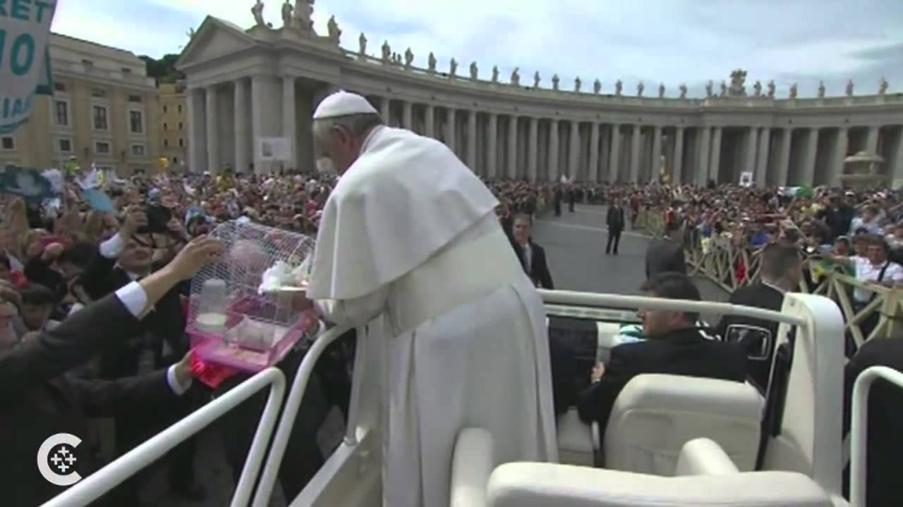 Pope Francis releases caged doves - YouTube