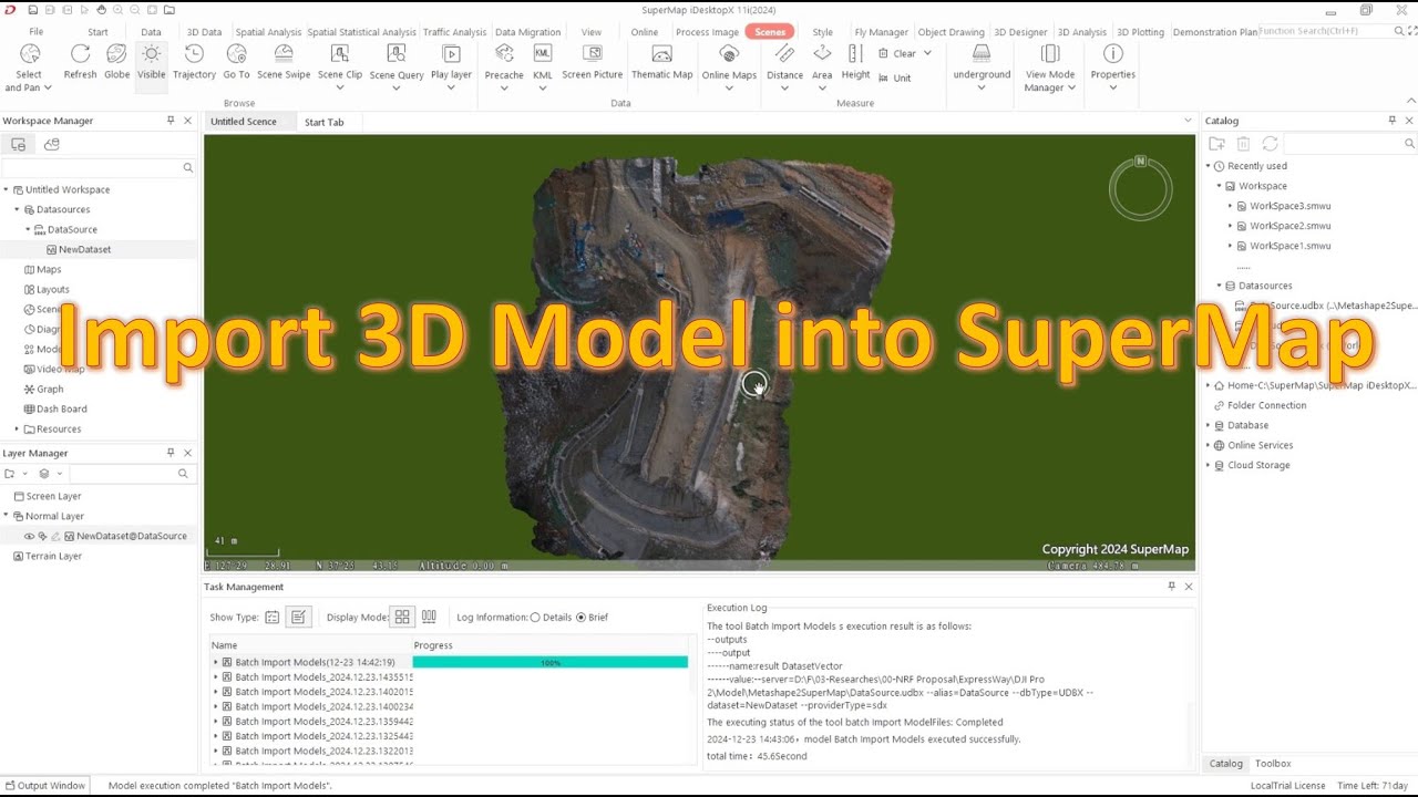 How to import photogrammetric 3d model into SuperMap - YouTube