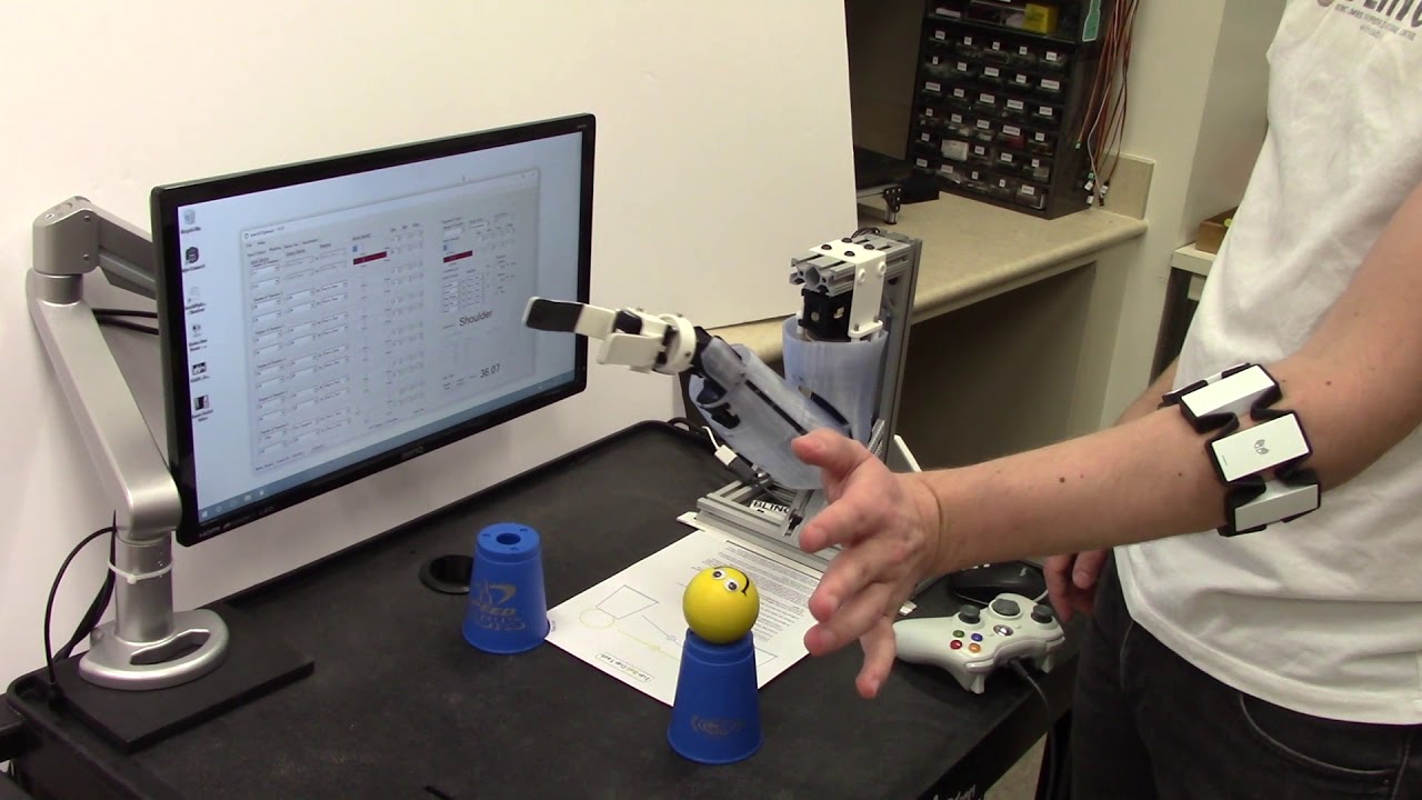 Bento Arm - 1up Ball Cup Task - Myo - YouTube