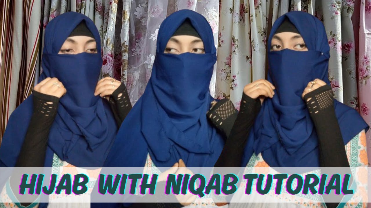 Full Coverage Hijab Style 💙।। Hijab With Niqab Tutorial ।। Summer Hijab ...