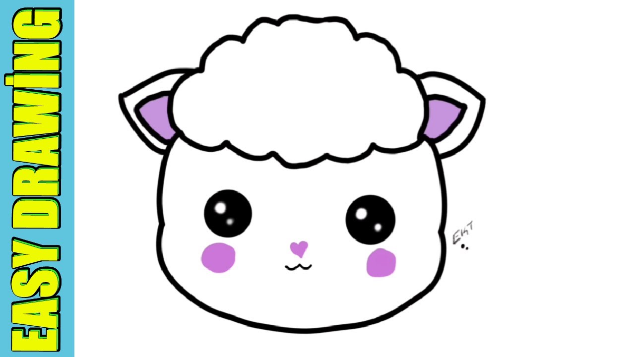 how to draw sheep - step by step easy drawing tutorial sheep face - YouTube