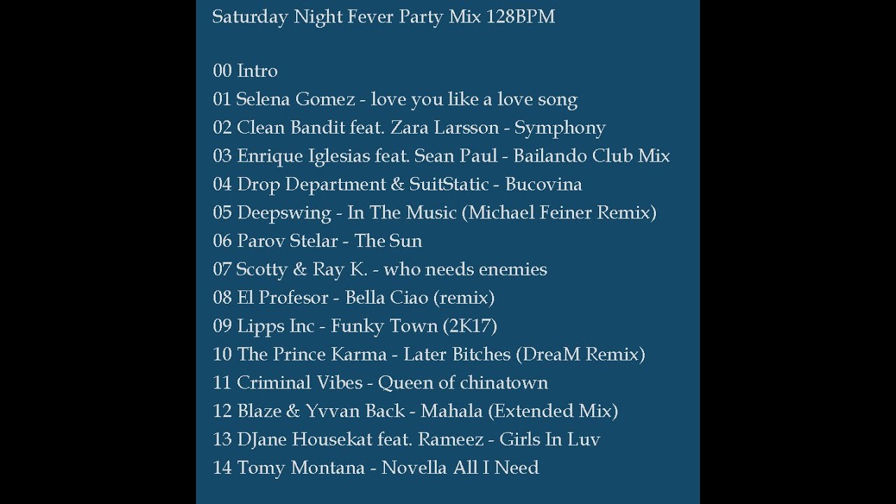 Saturday Night Fever Party Mix 2 - YouTube