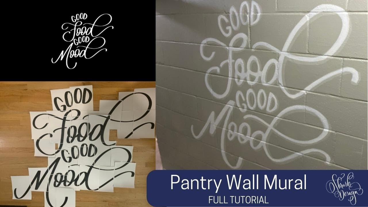 Pantry Mural Video | Wall Mural | Basement Wall Mural | Lettering Mural ...