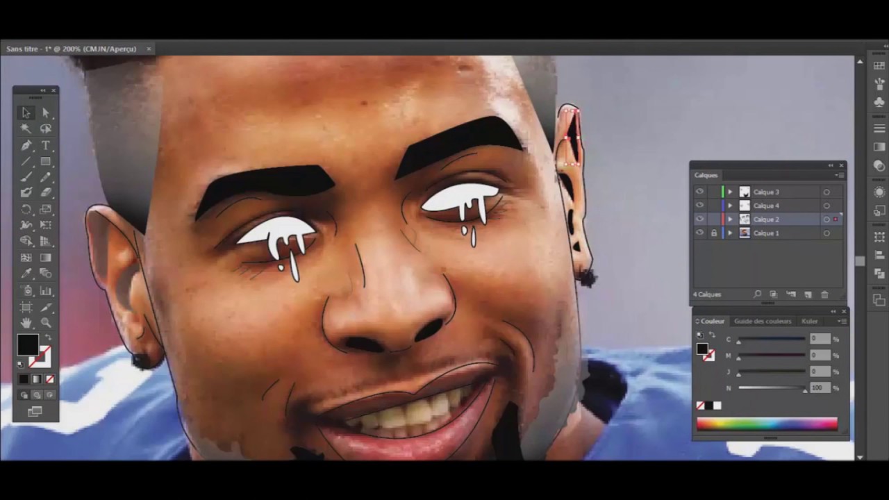 OBJ cartoon portrait / speed art AI - YouTube