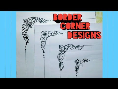 Border corner designs on paper / border design for school project/ easy ...