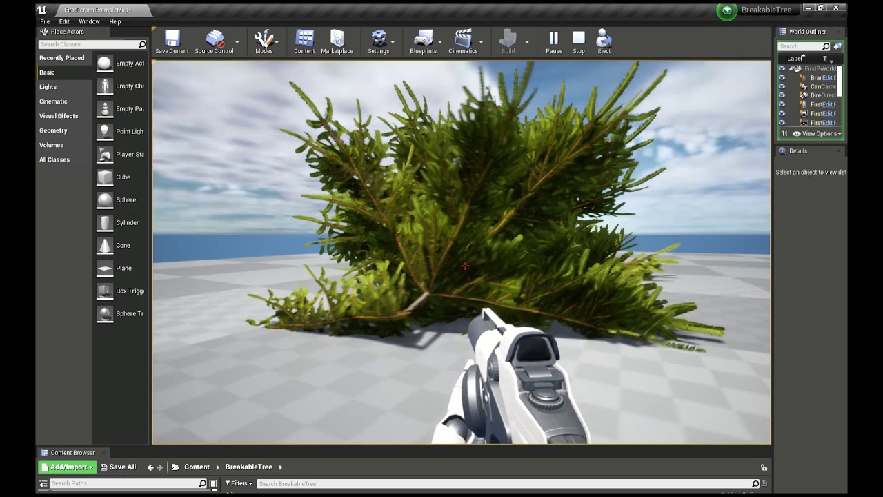 UE4 - Unreal Engine Cut Tree (Breakable) - YouTube