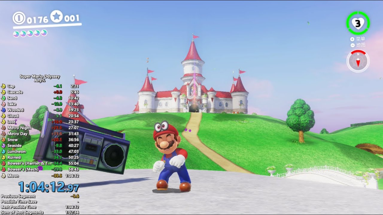 Super Mario Odyssey Any% Speedrun 1:04:12 (PB) - YouTube