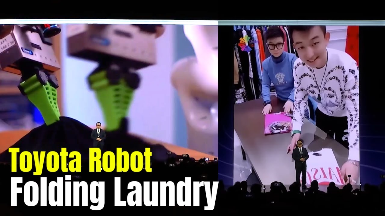 Toyota Robot Folding Laundry Like The Tesla Optimus - YouTube