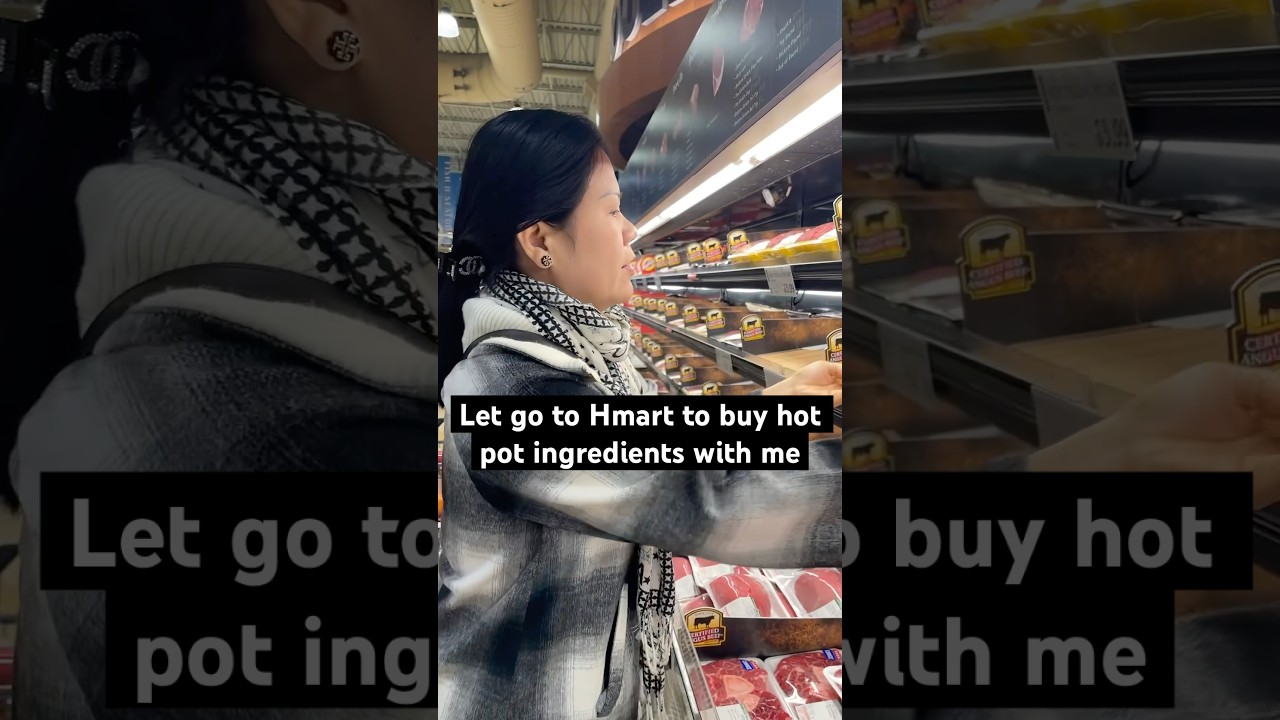 Let go to #hmart to buy hot pot #ingredients with me #kimchi #hotpot # ...