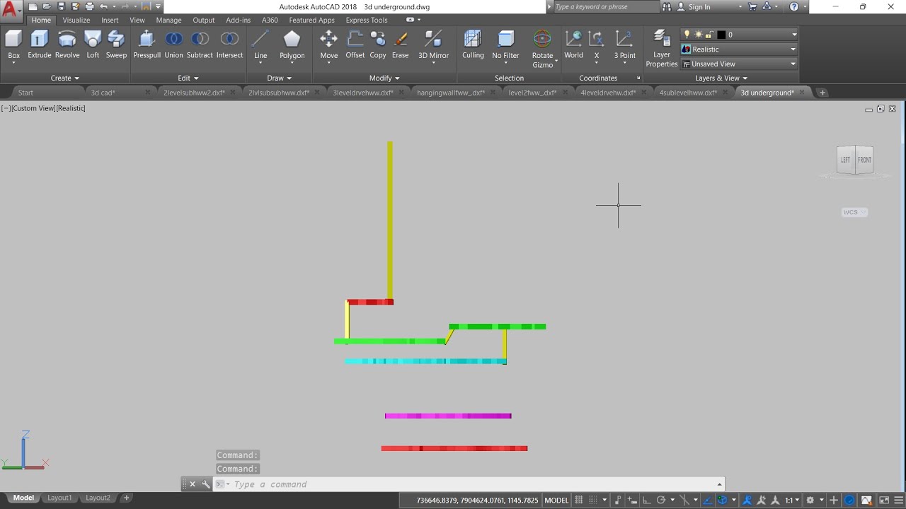how to make underground 3D plans in AutoCAD - YouTube
