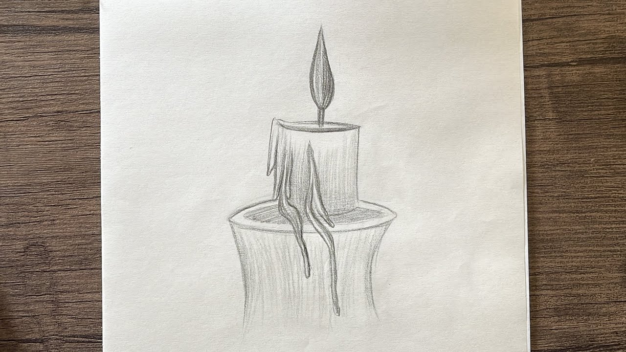 how to draw a realistic candle step by step | easy drawing ideas for ...