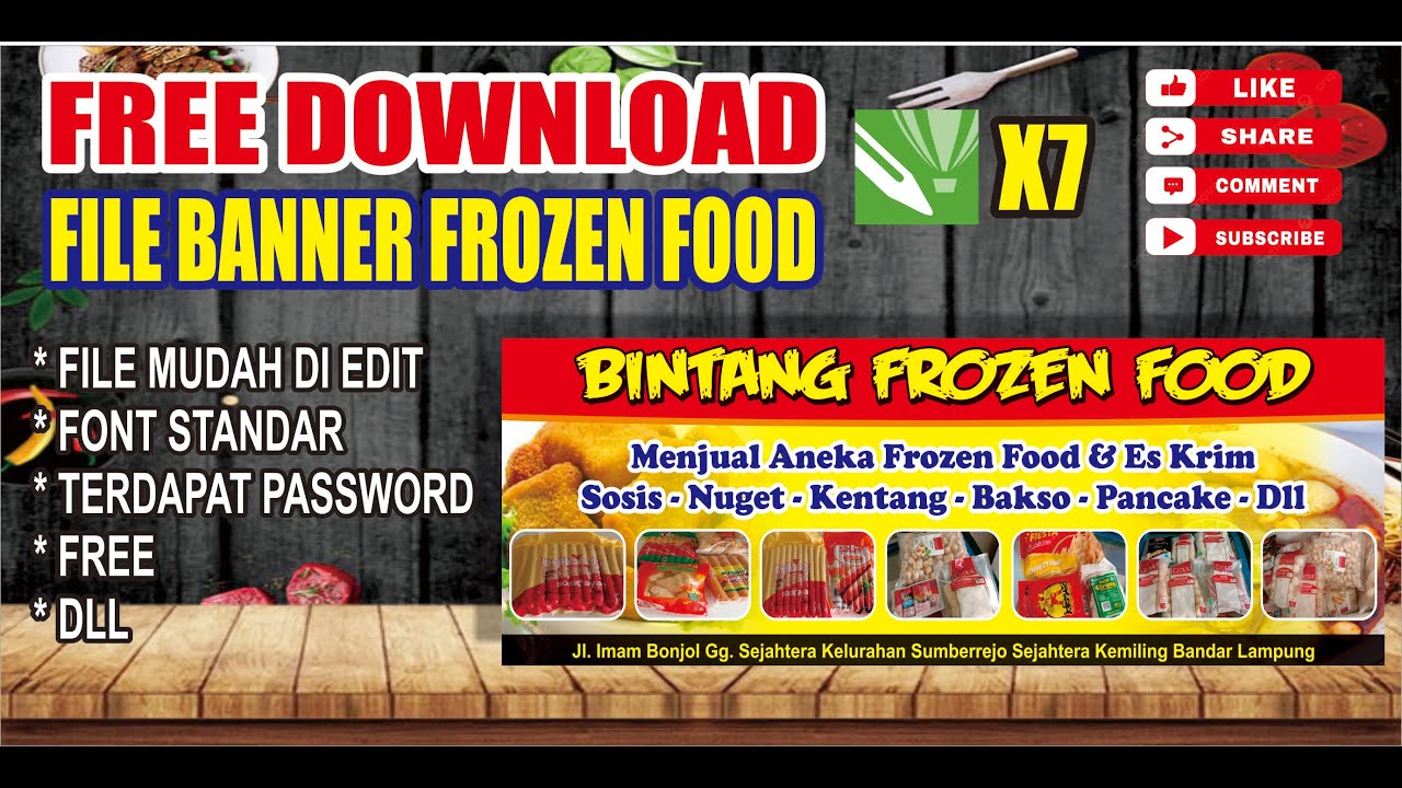 CARA MUDAH MEMBUAT BANNER FREE DESAIN BANNER FROZEN FOOD - YouTube
