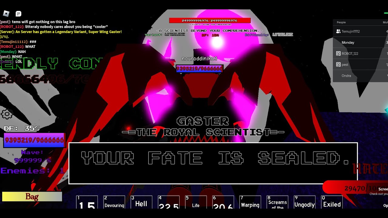 Super wing gaster encounter ( GOD OPS ) - YouTube