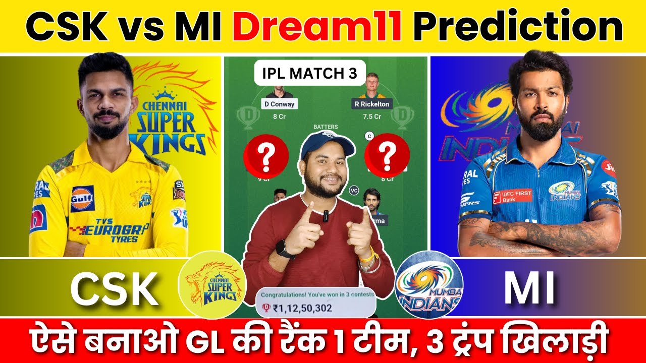 CSK vs MI Dream Team, CSK vs MI Dream Prediction, CSK vs MI IPL ...