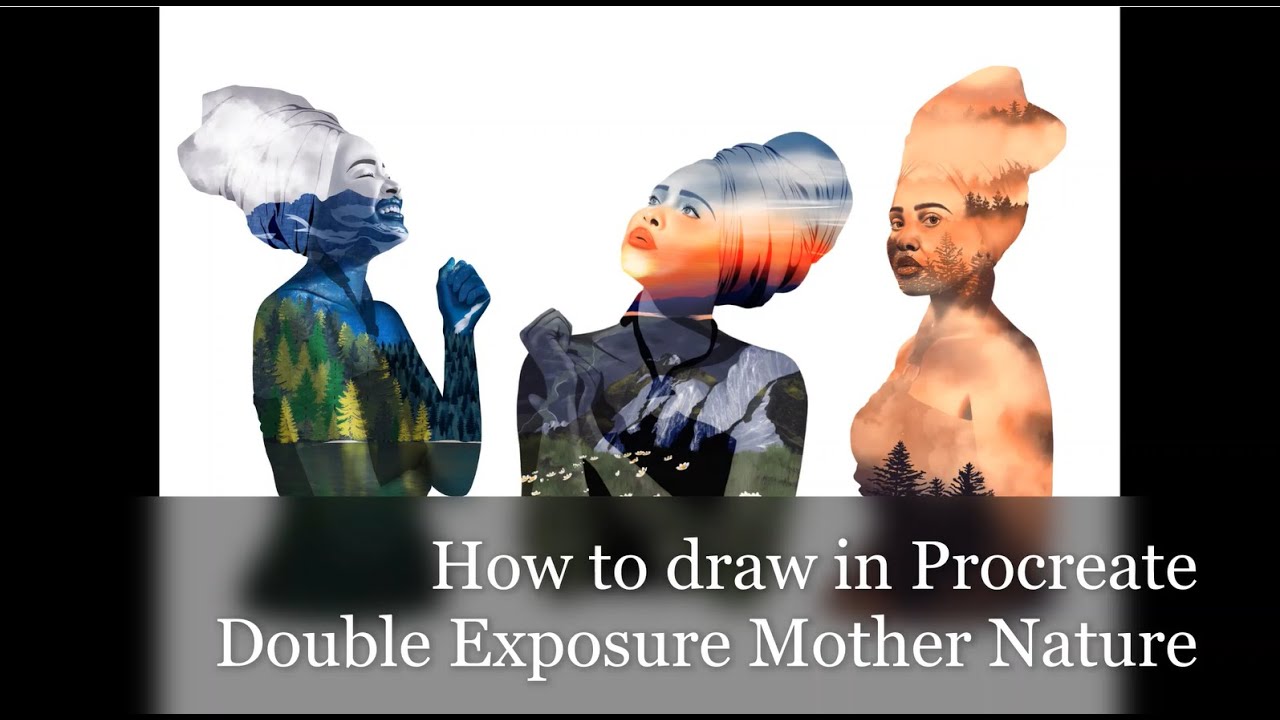 How to Draw: Double Exposure Mother Nature - YouTube