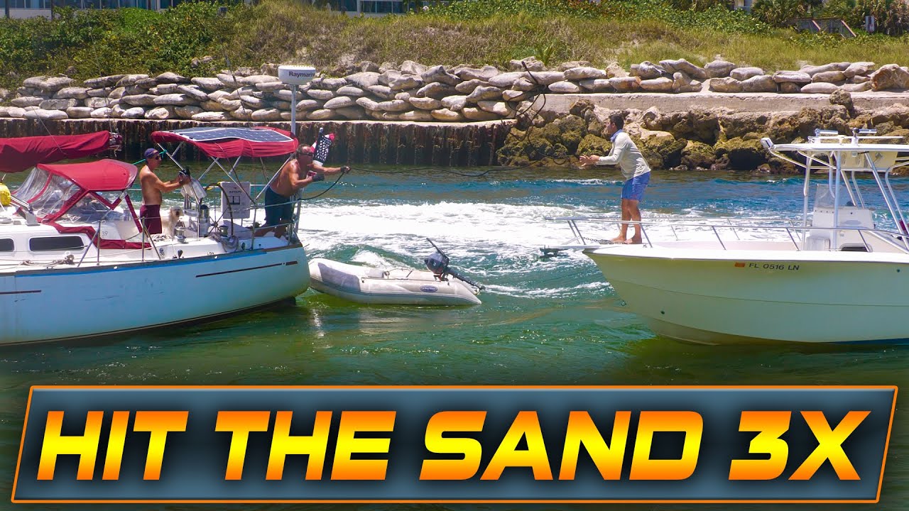 BOAT HITS THE SANDBAR 3X AT BOCA INLET ! | HAULOVER INLET BOATS | WAVY ...