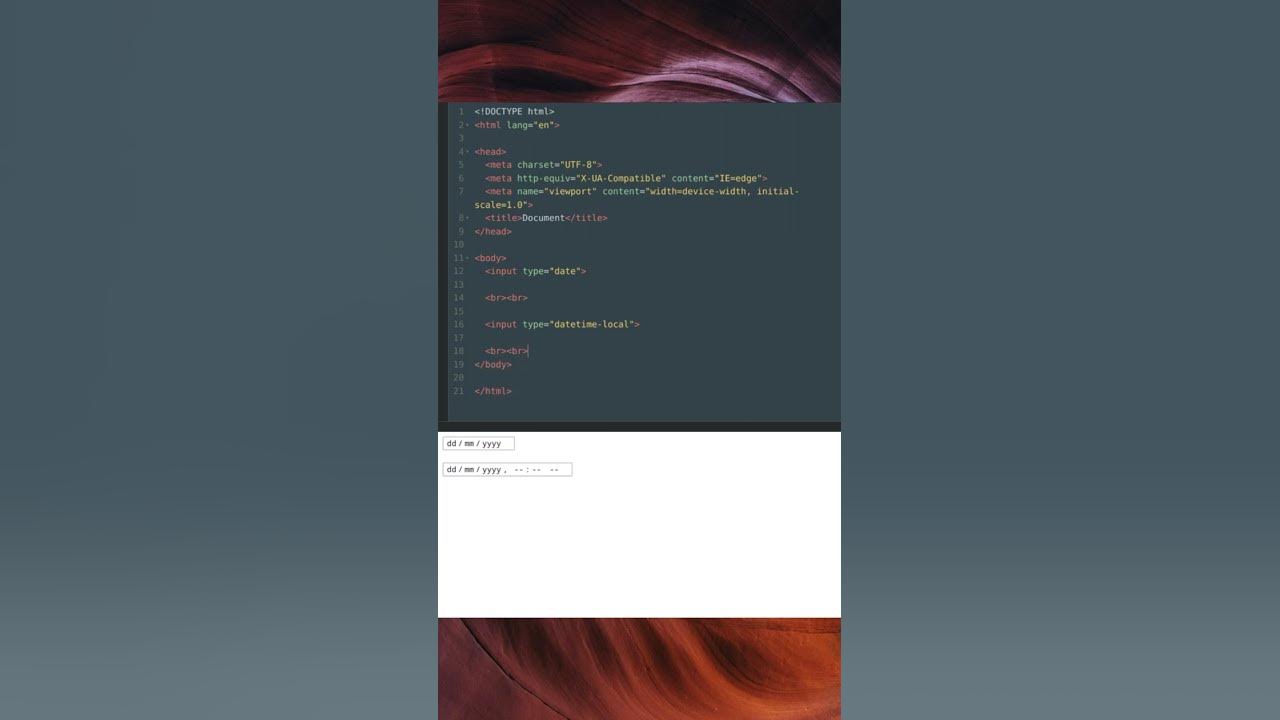 How To Create A Date And Time Input Form In Html Html Htmltutorial Youtube 