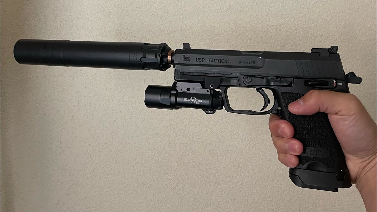 HK USP 9 tactical w/ suppressor - YouTube