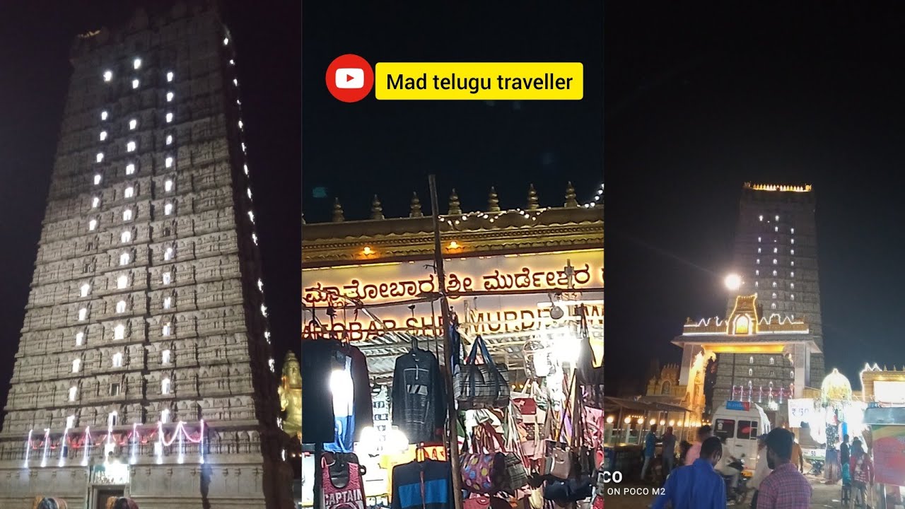 Night view of murudeshwar temple in karnataka - YouTube
