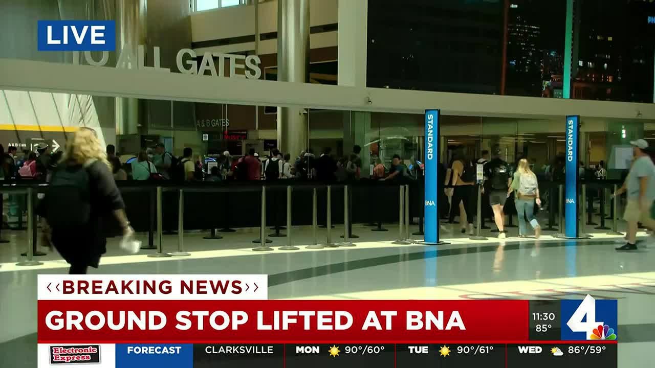 Ground stop lifted at BNA - YouTube