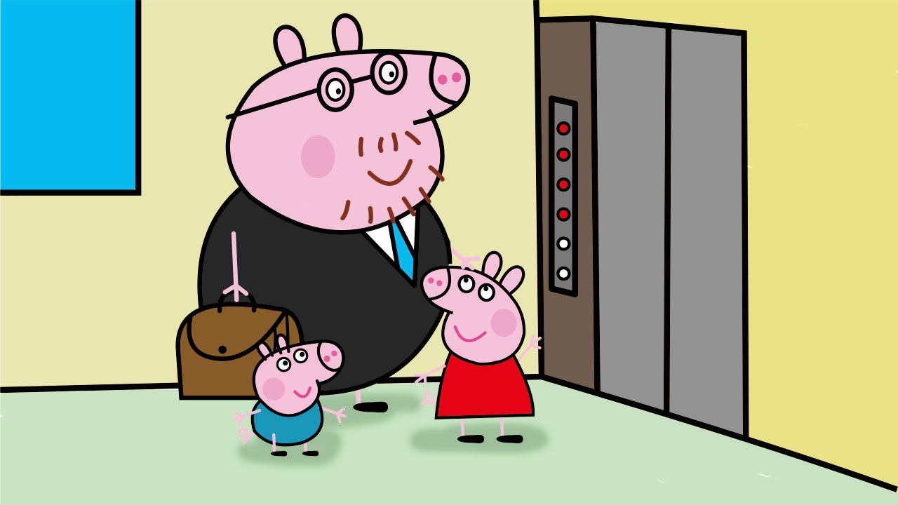 Peppa, George and Daddy Pig Walk in the Lift to Office | Peppa Fanmade ...
