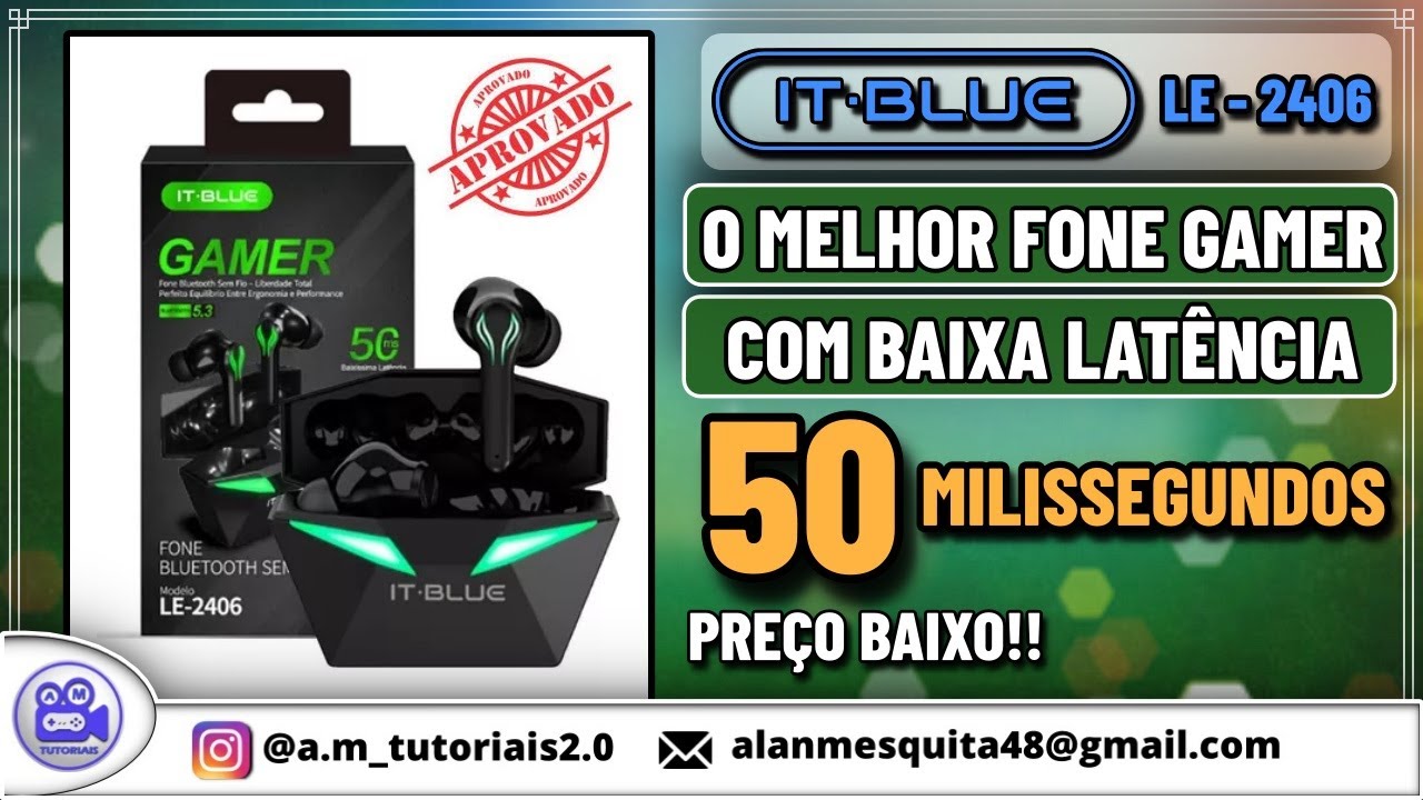 FONE GAMER IT-BLUE COM BAIXA LATÊNCIA | FONE BLUETOOTH GAMER IT-BLUE LE-2406 - YouTube