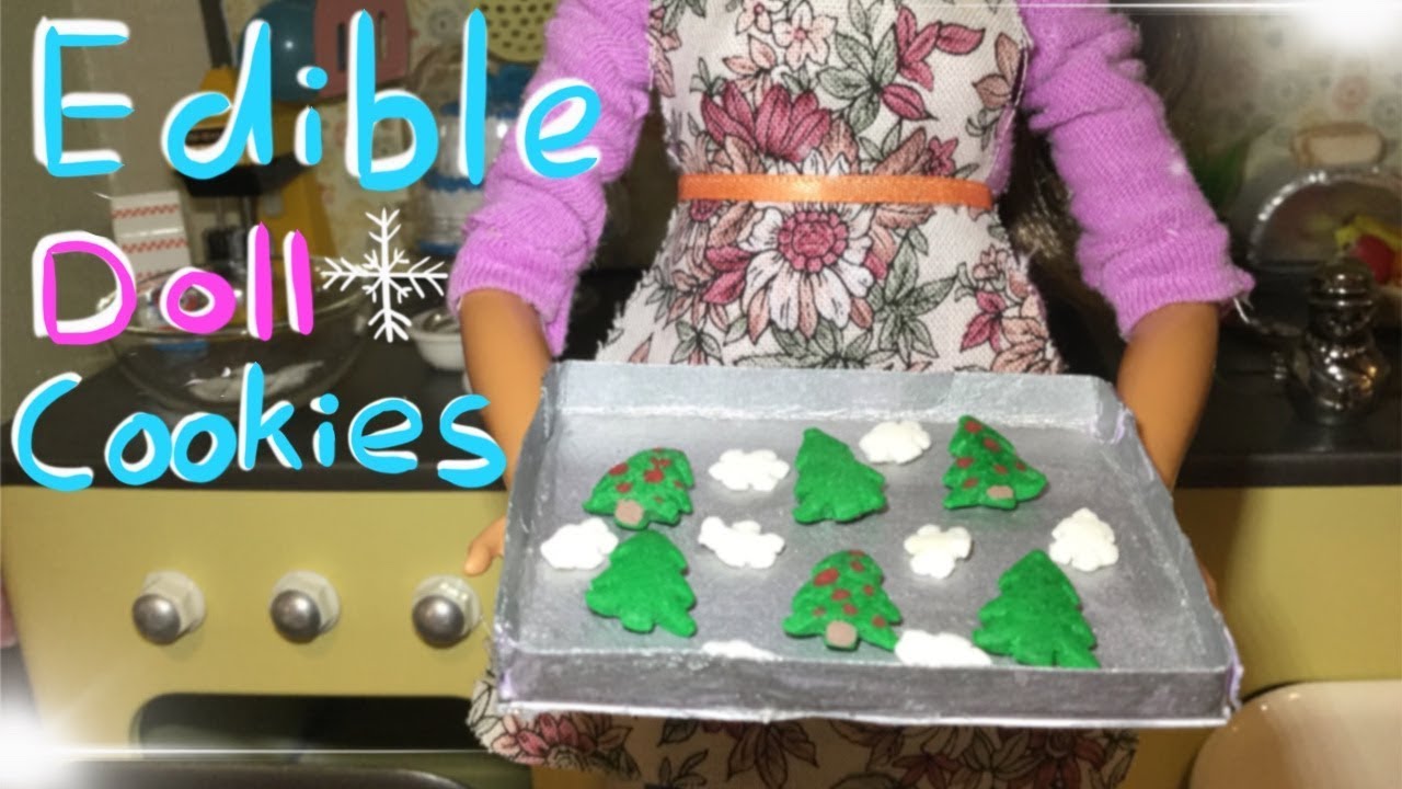 Doll DIY: Making Edible Doll Christmas Cookies & Doll Baking Pan ...