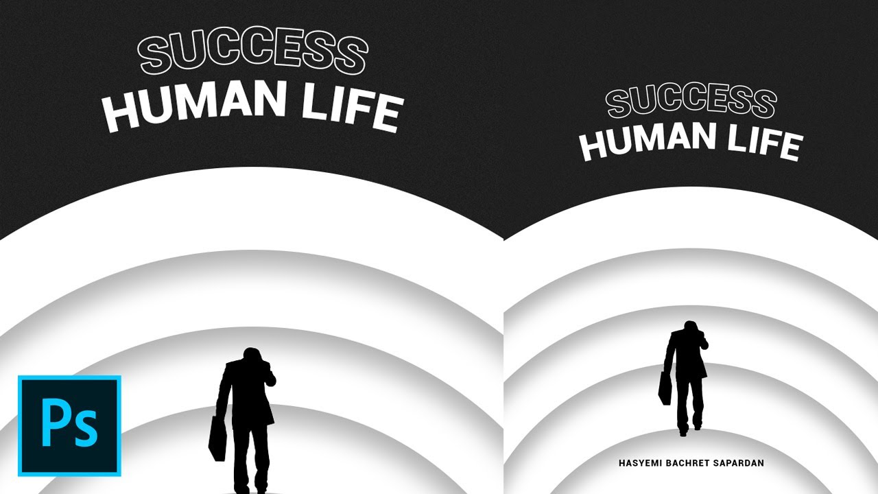 Success Human Life Simple Poster Design - Tutorial Photoshop CC 2020 ...