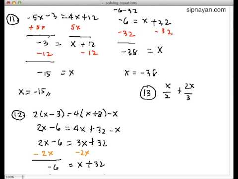How to Solve Equations Part 3 - YouTube