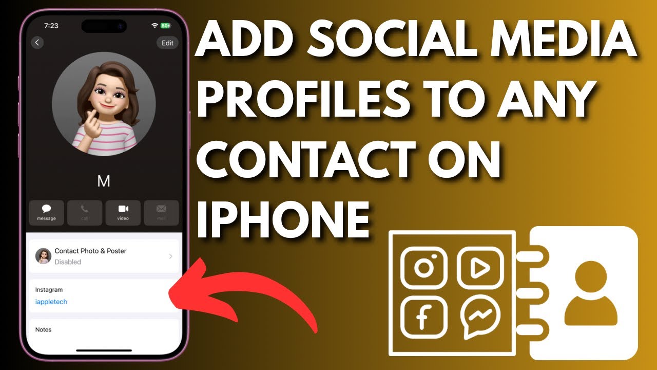 How To Add Social Media Profiles To Any Contact Or Your Own Contact ...