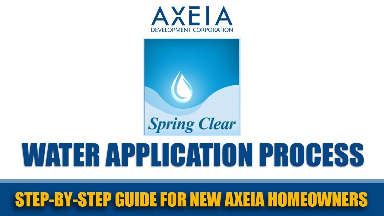 SPRING CLEAR WATER APPLICATION PROCESS - YouTube