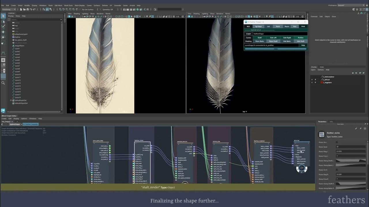maya feather template - YouTube