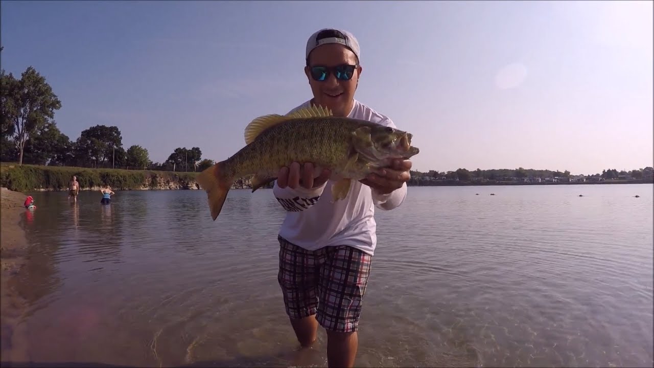 Fishing A Lake Erie Quarry For Monsters Smallies - YouTube