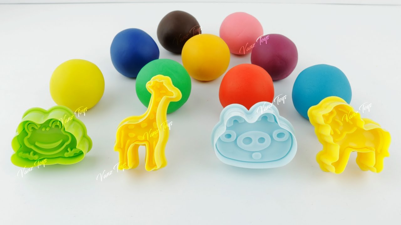 Fun Molds Zoo Animals Modelling Clay Play Doh Vanz Toys Learn Colours ...