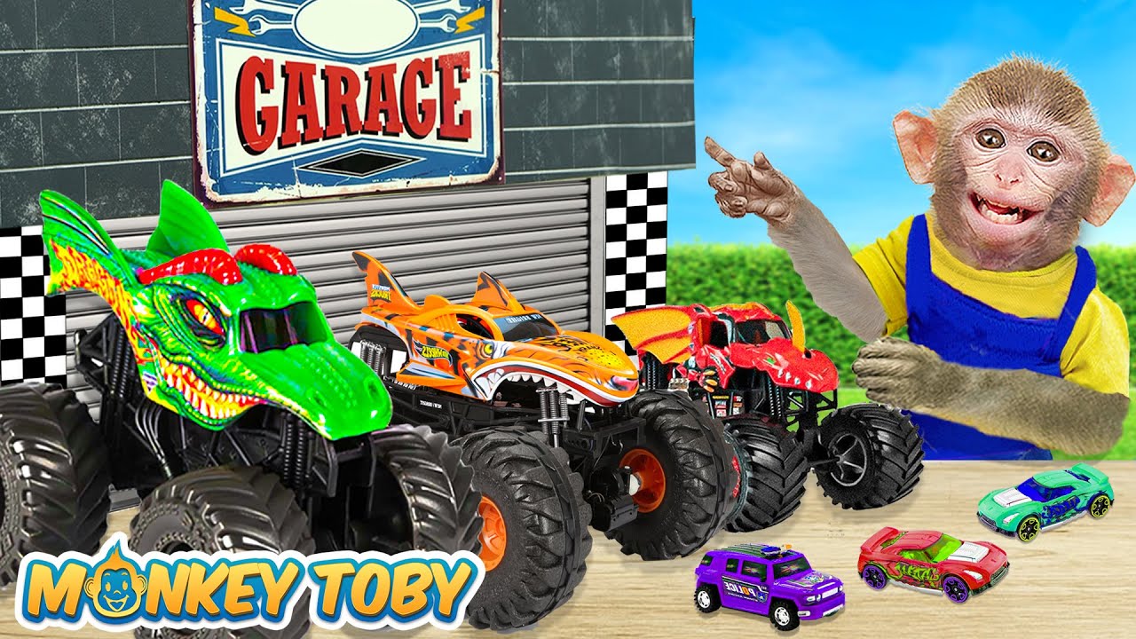 Monkey Toby fixes trouble with Monster Trucks Car Mechanic at the ...