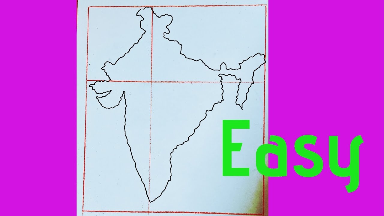india map drawing easy - YouTube