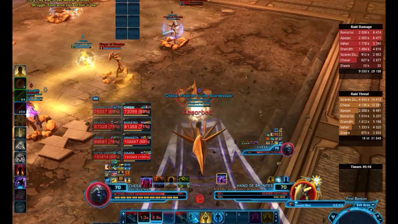 SWTOR 5.1 DF Dread Master Brontes HM Tank PoV - YouTube