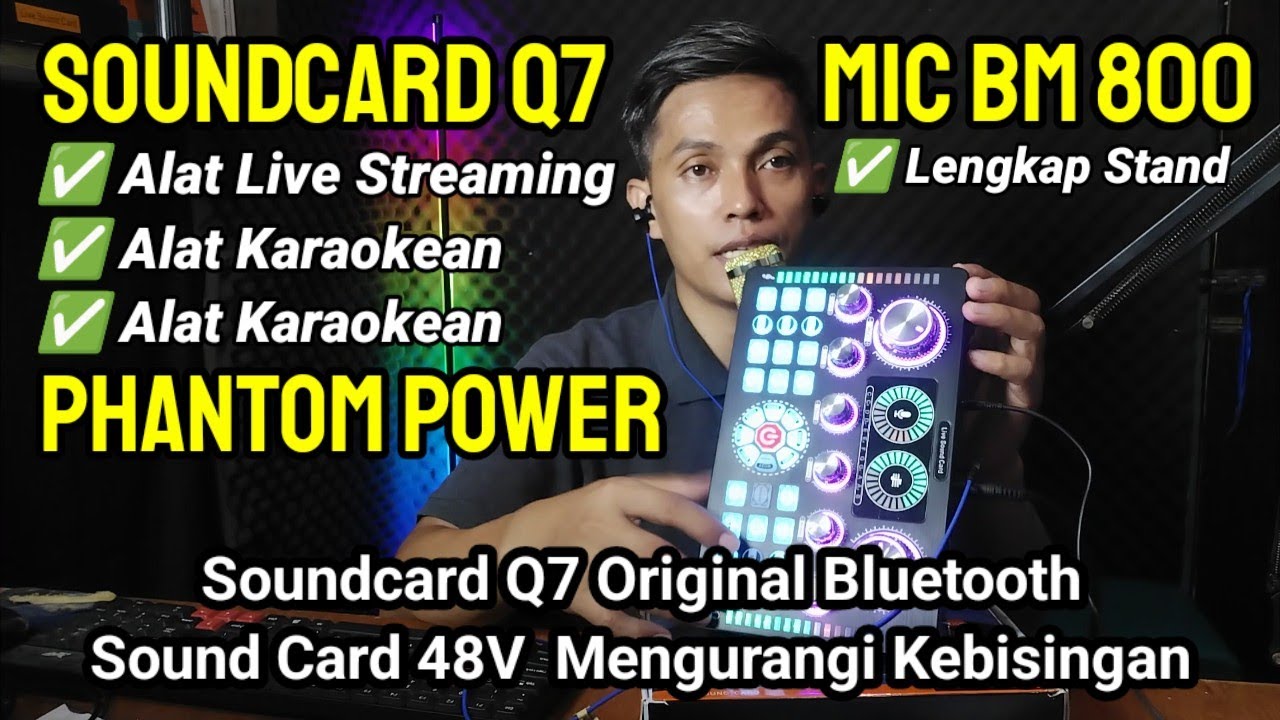 Soundcard Q7 Original Bluetooth Sound Card 48V Mengurangi Kebisingan ...