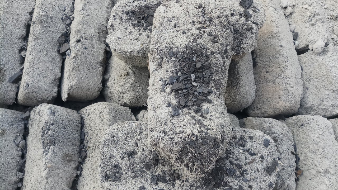 Dusty 😜 and crunchy Pure Gritty charcoal bricks crumbling DRY ♥️+ WET 💦 ...